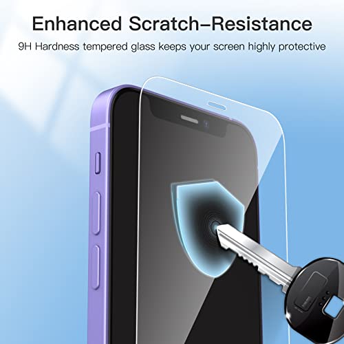 JETech Full Coverage Screen Protector for iPhone 12 mini 5.4-Inch, 9H Tempered Glass Film Case-Friendly, HD Clear, 3-Pack