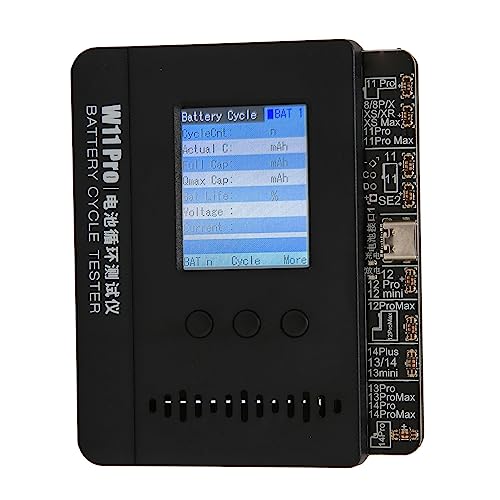 Battery Cycle Tester, Ergonomic Design Small Battery Tester AC 100 to 240V 1.8 Inch TFT ABS and LCD Display for Mobile Phone (US Plug)