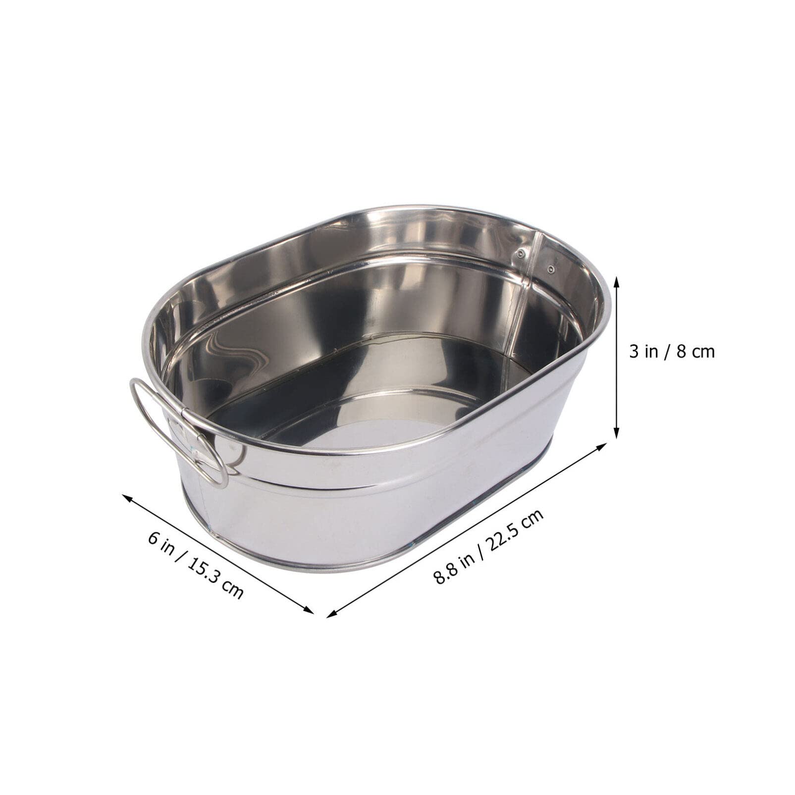 Cabilock Galvanized Metal Tub Stainless- Steel Beverage Tub Drink Tub Ice Bucket Bar Snacks Container Food Serving Tray for Parties