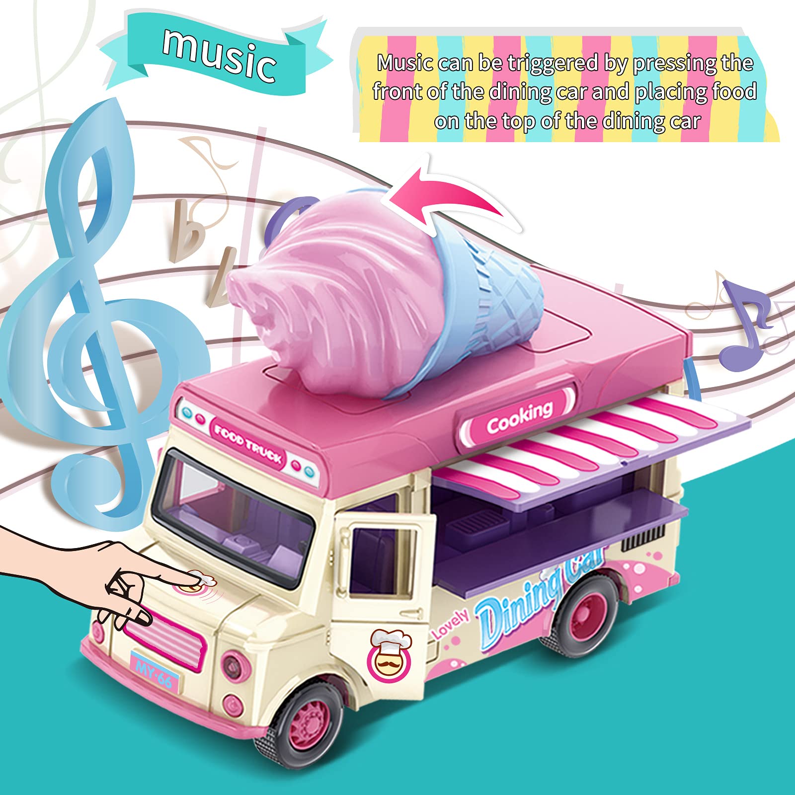 Liphontcta Toy Cars,Creative Decorative Models of Car Food Trucks Garden Sculpture Outdoor Decoration