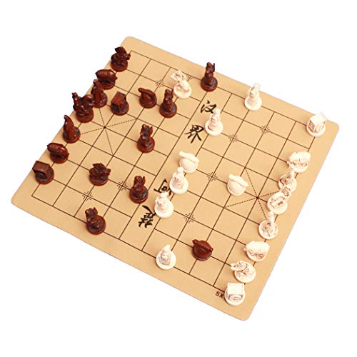 IADUMO Chinese Chess Set,Traditional Xiangqi Board Game with Resin Chess Pieces,Leather Travel Chess Set,Women & Men Gifts for Christmas Thanksgiving Birthday