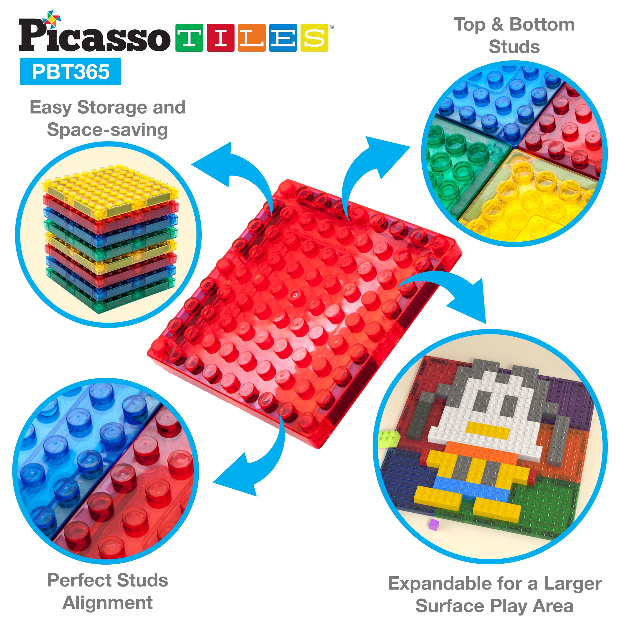 PicassoTiles 316 PCs Activity Table with Magnetic Tiles and Building Brick Blocks, Playset Table with Magnetic Action Figures & Storage Included, Can be Use as Water & Sand Tables STEM Toys Ages 3+