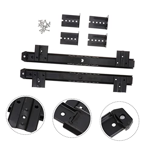 DOITOOL 2 Pairs Keyboard Track Black Slides Black Drawer Vanity Trays Heavy Duty Drawer Slides Keyboard Drawer Under Desk Slide Keyboard Tray Under Desk Slide Drawer Track Keyboard Slide