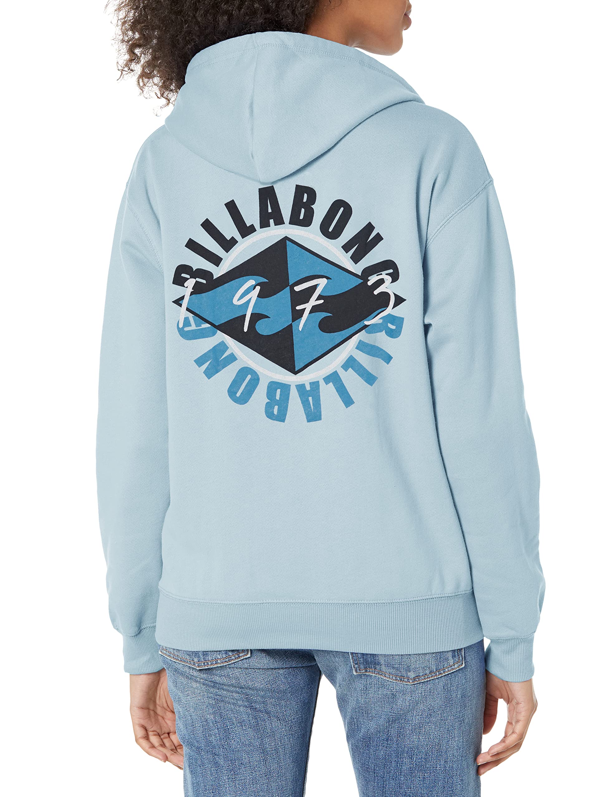 Billabong Women's Graphic Pullover Sweatshirt Fleece Hoodie, Pale Pink Off The Beach, Large