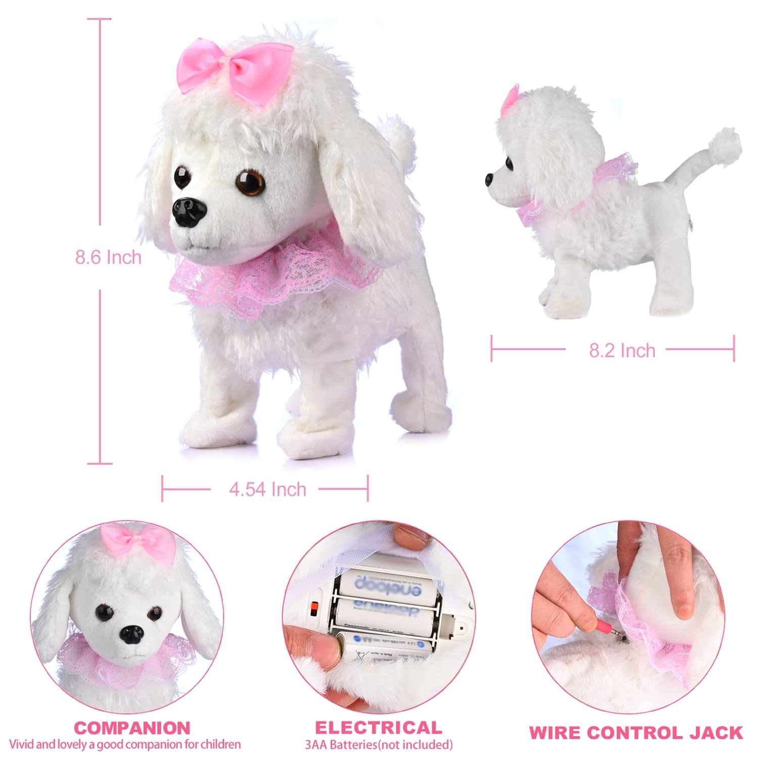 WorWoder Kids Walking and Barking and Tail Wagging Puppy Dog Toy Pet