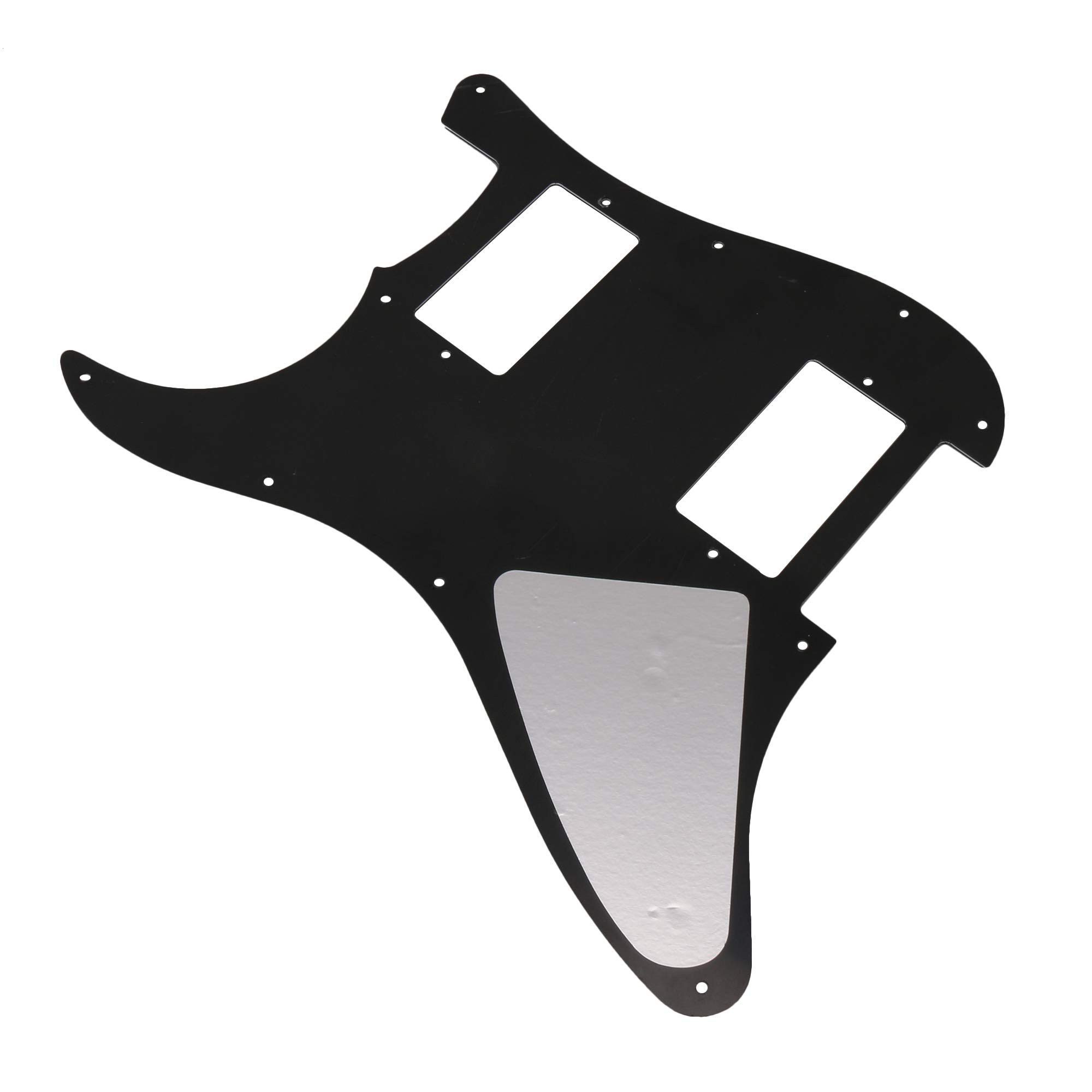 Bstinay 11 Hole Guitar Strat Pickguard HH Humbucker Standard Modern Style Pickguard Scratchplate 3Ply Black