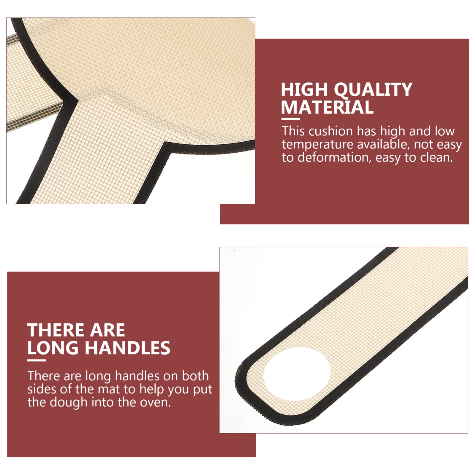 Cabilock Kitchen Mats Baking Mat for Oven Bread Baking Glass Fiber Bread Baking Mat Handle Dough Transfer Mat Bread Sling Replace Parchment Paper (Brown) Sourdough Bread