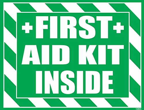 First Aid Kit Inside Sticker, Decal, Self Adhesive First Aid Kit Industrial Sign for Trucks or Equipment