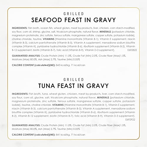 Purina Fancy Feast Grilled Wet Cat Food Seafood Collection in Wet Cat Food Variety Pack - (24) 3 oz. Cans