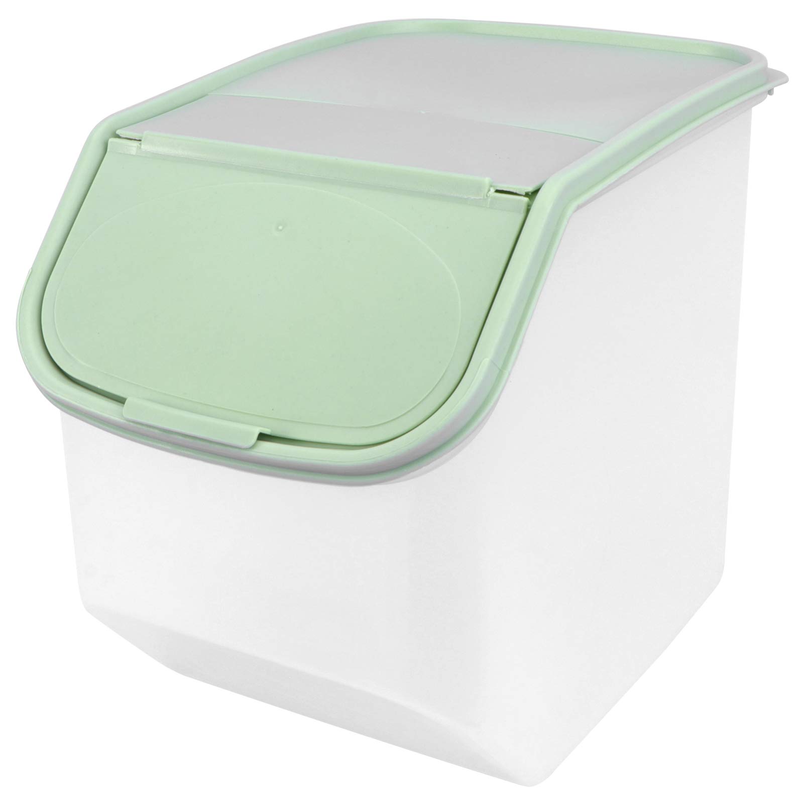 Cabilock Large Food Storage Container with Flip Lid Airtight Rice Bin Transparent Dry Food Organizer Pet Food Containing Box for Snacks Sundries