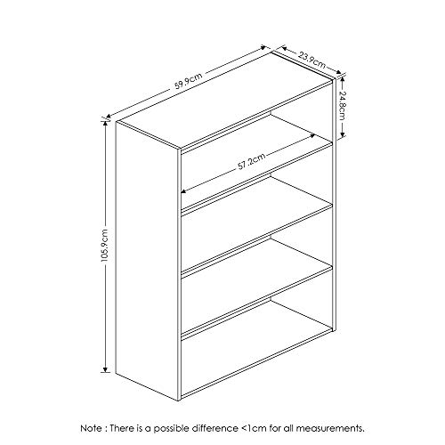 Furinno Pasir 4 Tier Open Shelf, Steam Beech