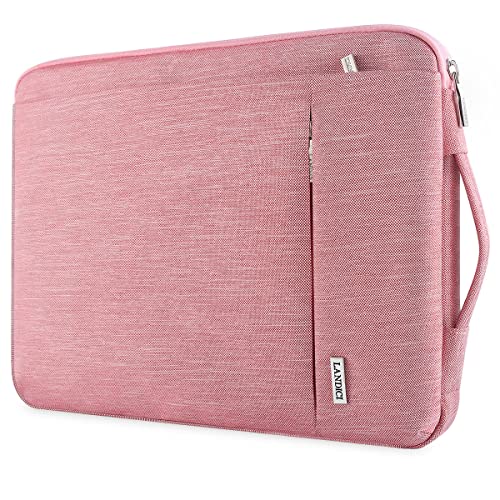 LANDICI 360° Protective Laptop Sleeve 13-14 Inch, Computer Bag Carrying Case for MacBook Air 13 M1/2022 M2, MacBook Pro 13/14 2021, Chromebook 14, Women, Slim, Shockproof, Waterproof, Pink