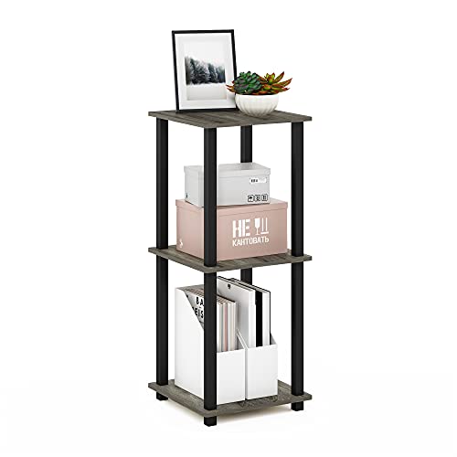 Furinno Simplistic Set of 2 End Table, French Oak Grey/Black