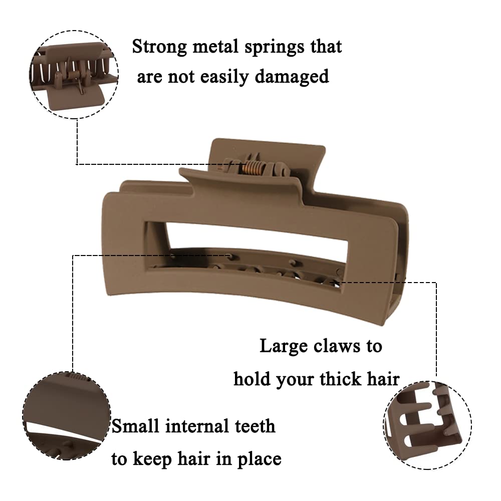 Ceetug Hair Claw Clips 6 PCS Large 4.3 Inch Non Slip Claw Clips for Long Thick Hair