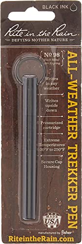 Rite in the Rain Weatherproof Trekker Pen - Black Ink (No. 98), 4 x 0.375 x 0.5