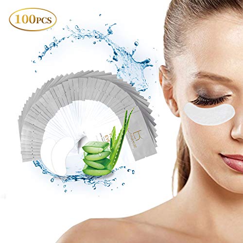 LANKIZ Eye Pads for Lash Extensions Under Eye Gel Pads for Eyelash Extensions Lint Free Hydrogel Eye Patches Eyelash Extension Supplies 100 pairs
