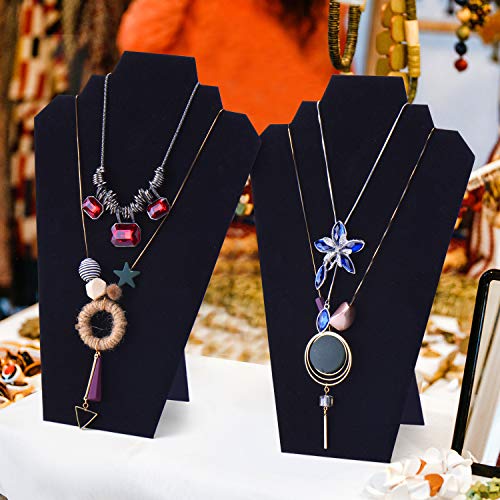 TWING Black Velvet Necklace Jewelry Display Organizer Stand 6pcs/pack, 12.5inches