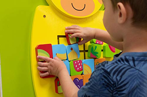 SPARK & WOW Giraffe Activity Wall Panel - 18m+ - Toddler Activity Center - Wall-Mounted Toy - Busy Board Decor for Bedrooms, Daycares and Play Areas