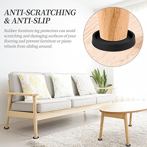 Furniture Leg Coasters 8Pcs Caster Cups 2.5”Non Slip Rubber Pads Hardwood Floors Protectors for Sofa Bed Piano Chair Leg Anti Slide Floor Protector