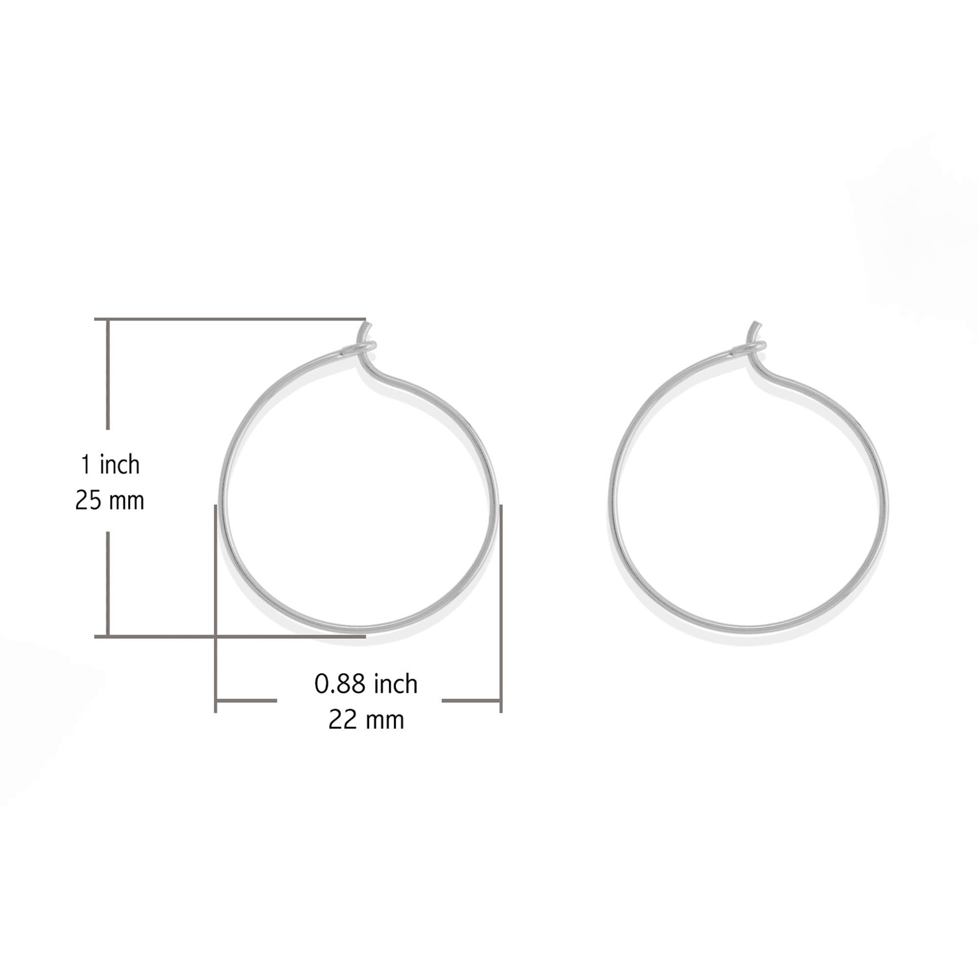 Boma Jewelry Sterling Silver Wire Hoop Earrings (4/5 Inch Hoop)