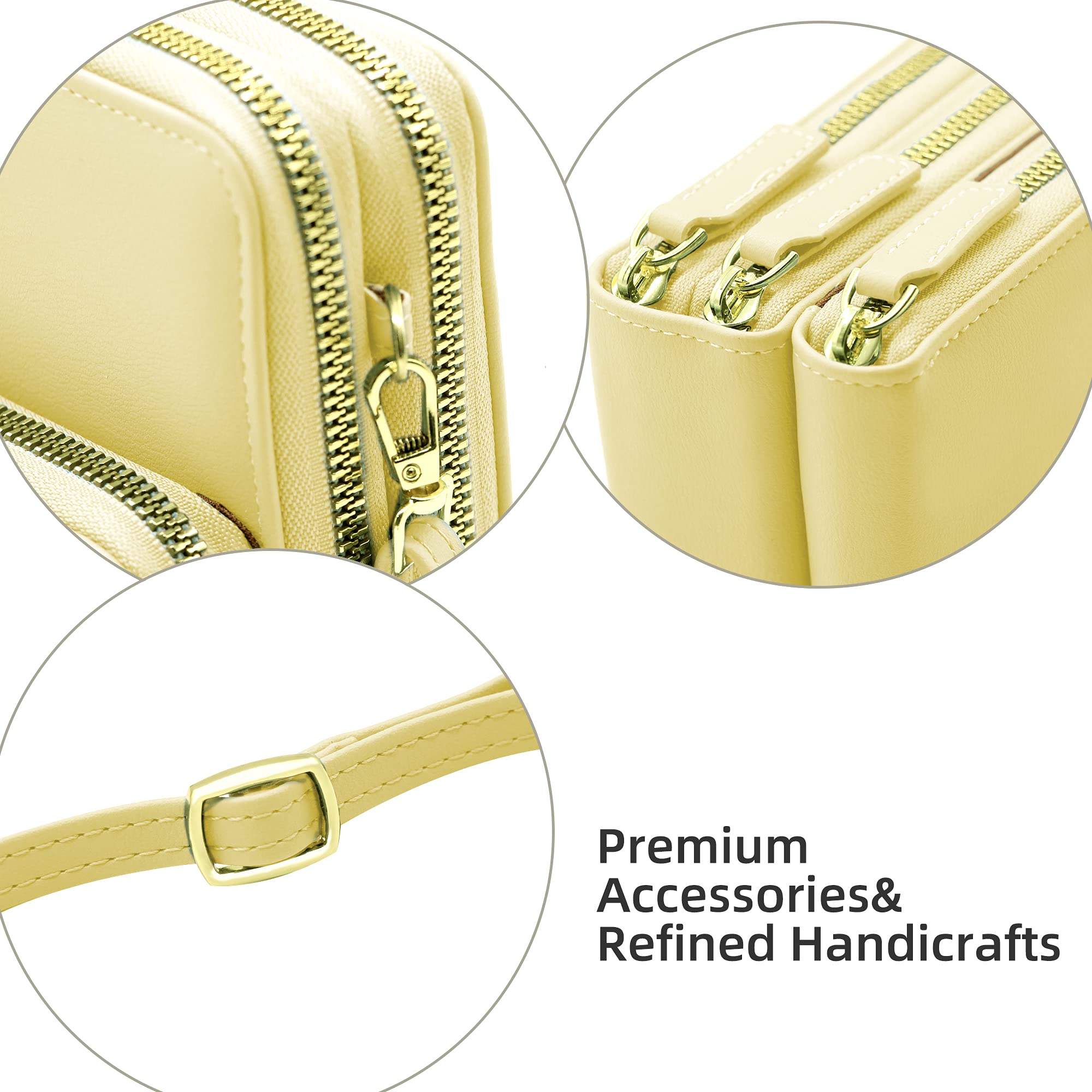 Valleycomfy Small Crossbody Bag For Women Touch Screen Cell Phone Purses and Wallet Lightweight Travel Handbag (Duck Yellow)
