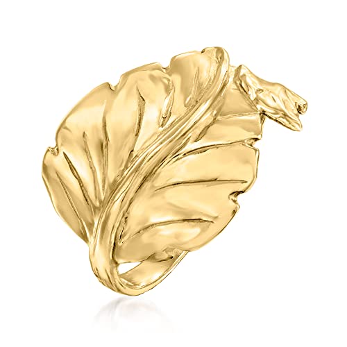 Canaria 10kt Yellow Gold Leaf Ring. Size 8