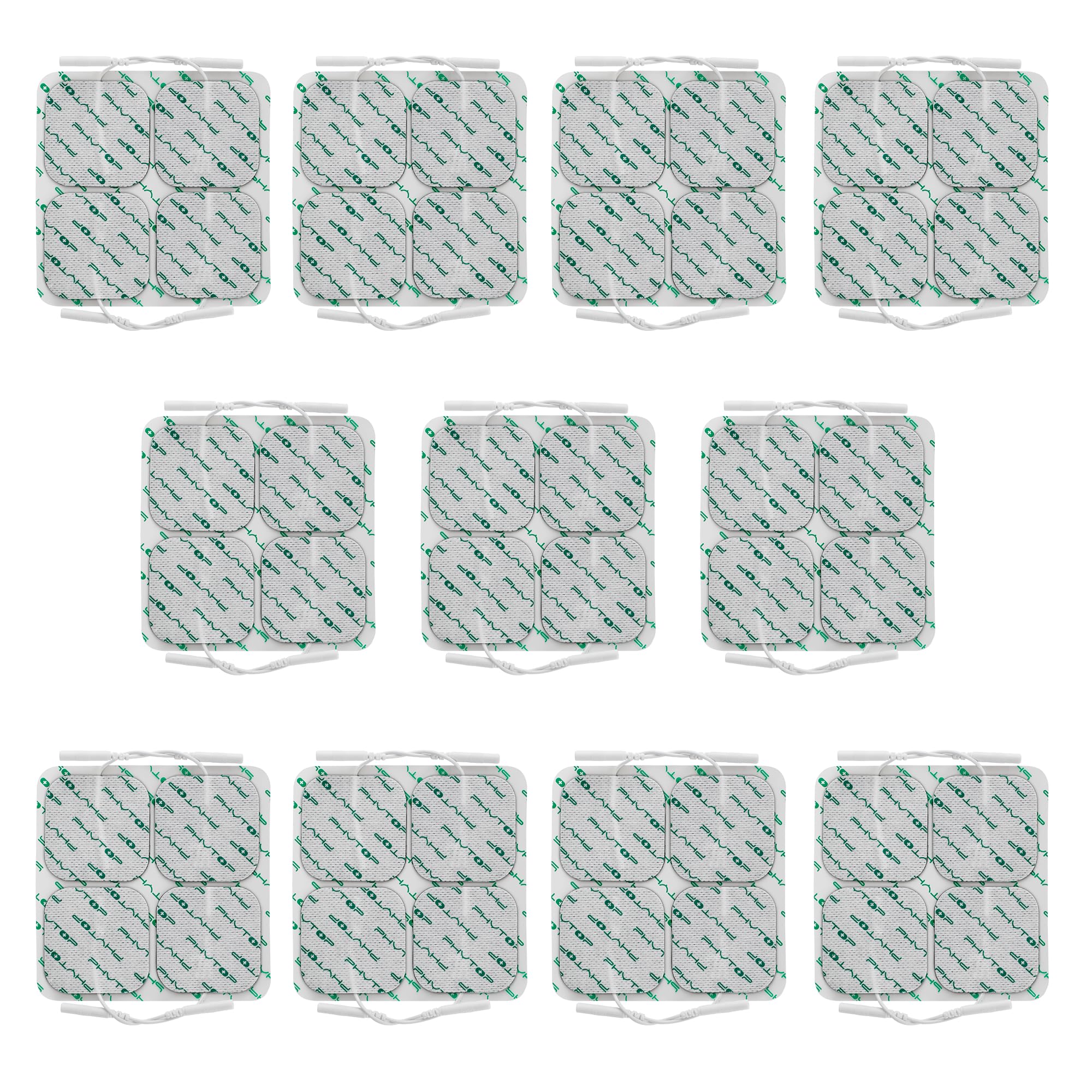 FITOP TENS Unit Pads 44 Pcs EMS TENS Electrodes Strong Adhesive Size 2X2