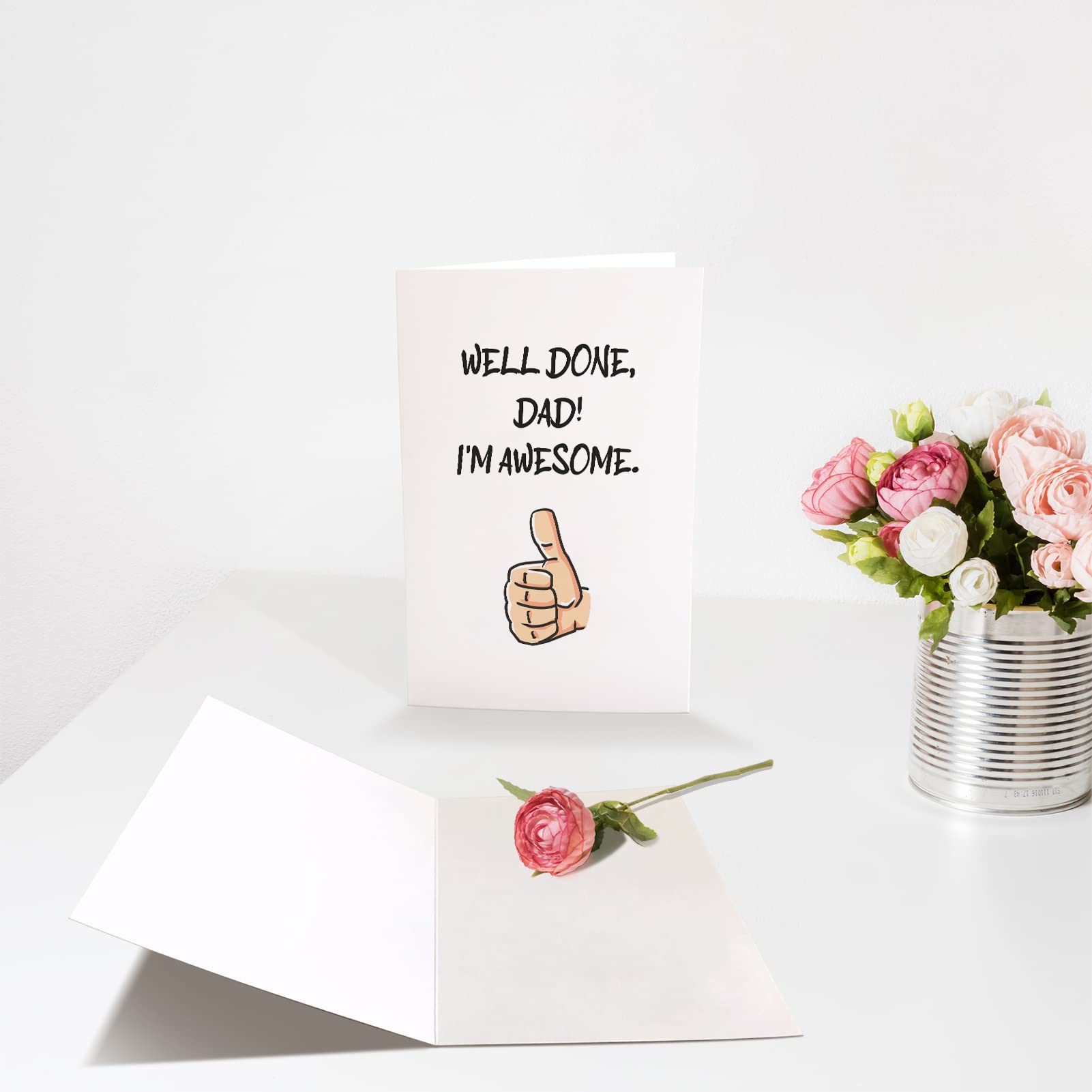 Chenive Funny Fathers Day Card, Happy Father’s Day Card from Son Daughter, Birthday Greeting Card for Daddy, Dad Thanks for Wiping My Bum