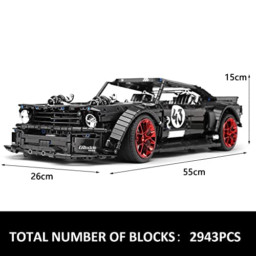 Mould King 13108N Mustang Car Building Kits, MOC Building Blocks Set to Build, Gift Toy for Kids Age 8+ /Adult Collections Enthusiasts(2943 Pieces, Static Versionl)