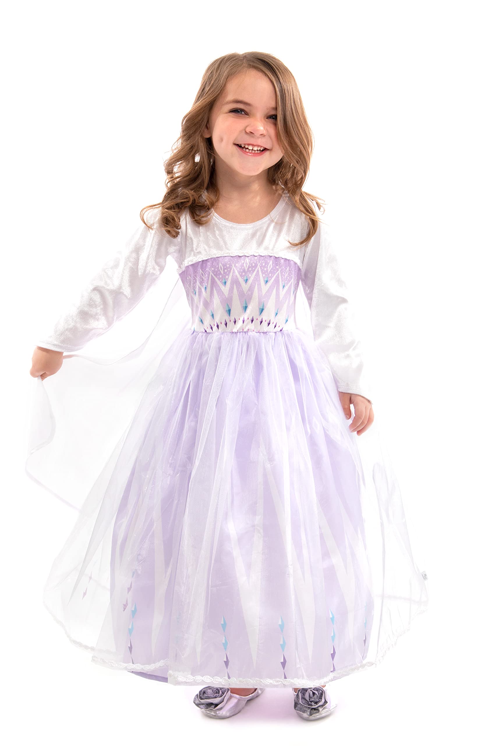 Little Adventures Ice Queen Coronation Dress up Costume (Large Age 5-7) - Machine Washable Child Pretend Play and Party Dress with No Glitter