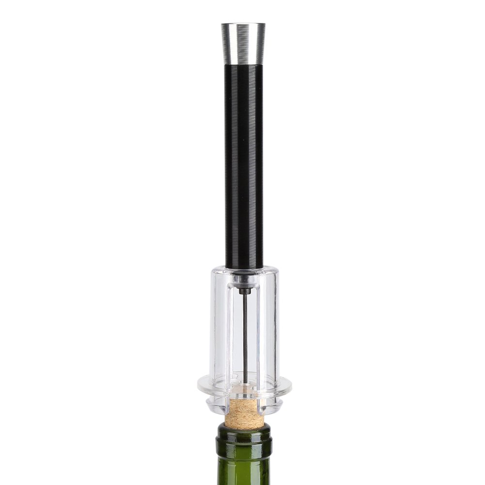 Cork Popper Electric Wine Opener Easy Air Pump Pressure Red Wine Bottle Opener Cork Remover Corkscrew Tools, Wine Cork Remover Pump, Bottle Opener, Cork Out Tool (Black)