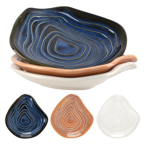 Ceramic Spoon Rest for Stove Top, 3 Pcs Spoon Holder Ceramic Spoon Rest for Kitchen Counter Dining-Table, Heat Resistance Kitchen Spoon Utensil Rest for Coffee Spoons,Ladles,Tongs,Spatula