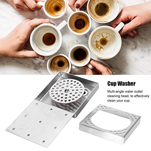 MR Double Carbon Stainless Steel Automatic Cup Washer with G1/2 Male Thread,High Pressure Glass Rinser,Cup Cleaner for Home Kitchen Bar Restaurants Hotels,Multi‑Angle Spray Hole Flushing
