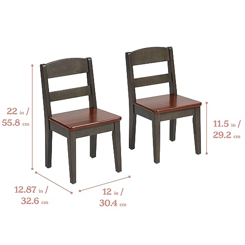 ECR4Kids Hideaway Chair, Kids Furniture, Dark Walnut/Grey Wash, 2-Pack