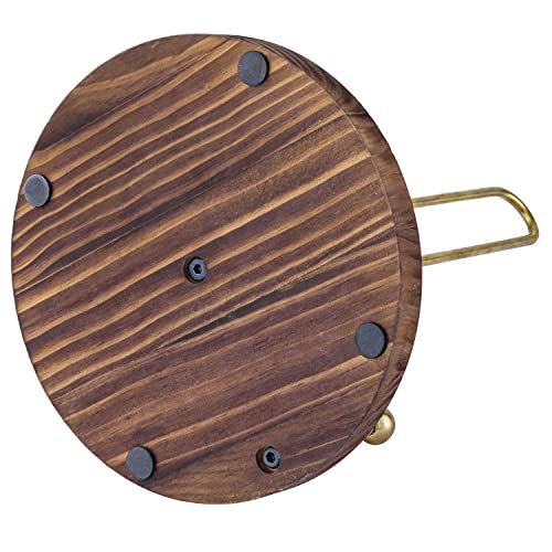 MyGift Modern Brass Tone Metal Countertop Paper Towel Holder with Burnt Solid Wood Base, Hand Paper Towel Roll Dispenser Rack