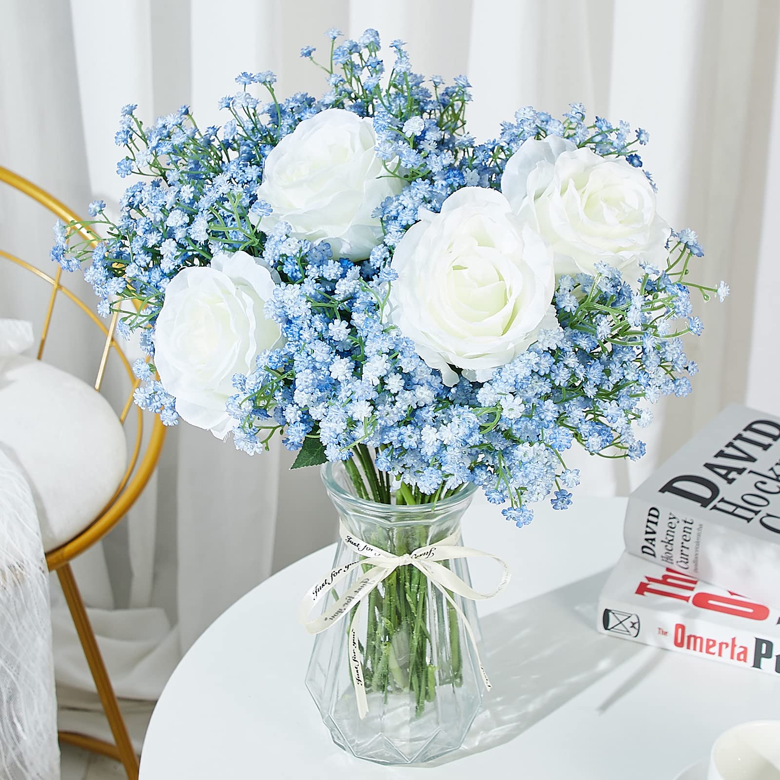 LYLYFAN Babys Breath Artificial Flowers,12 Pcs Gypsophila Real Touch Flowers for Wedding Party Home Garden Decoration