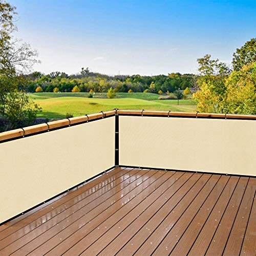 DearHouse Balcony Privacy Screen Cover, 3.5ft x16.5ft Privacy Screen Balcony Shield for Porch Deck Outdoor Backyard Patio Balconys, Includes 35 pc Cable Ties