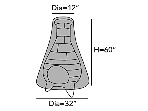 Covermates Chiminea Cover - Light Weight Material, Weather Resistant, Elastic Hem, Grill and Heating-Black