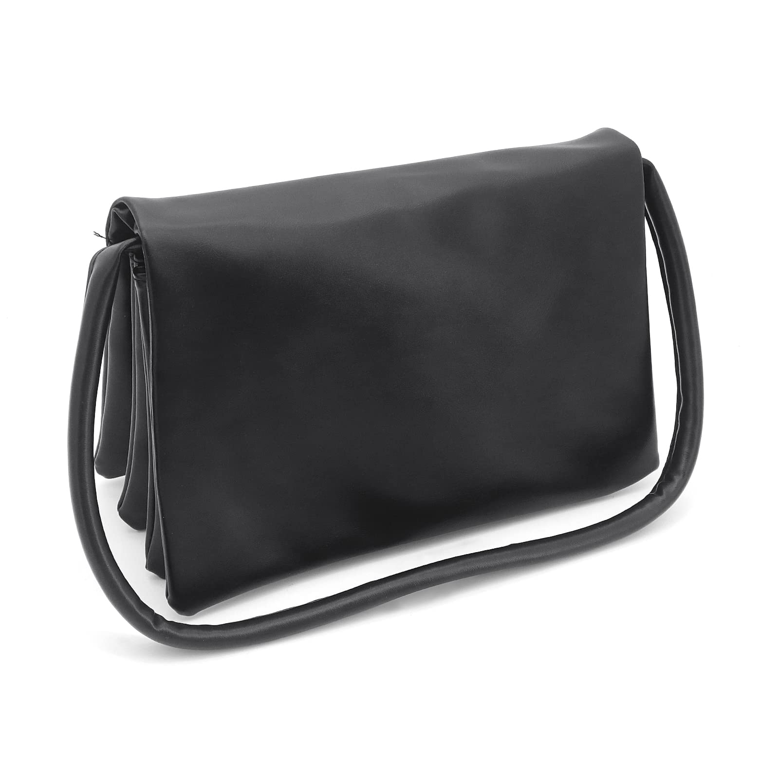 Buwico shoulder bag for Women，Cute Hobo Mini Clutch Purse, Classic Shoulder Purse with Vegan Leather (Black)