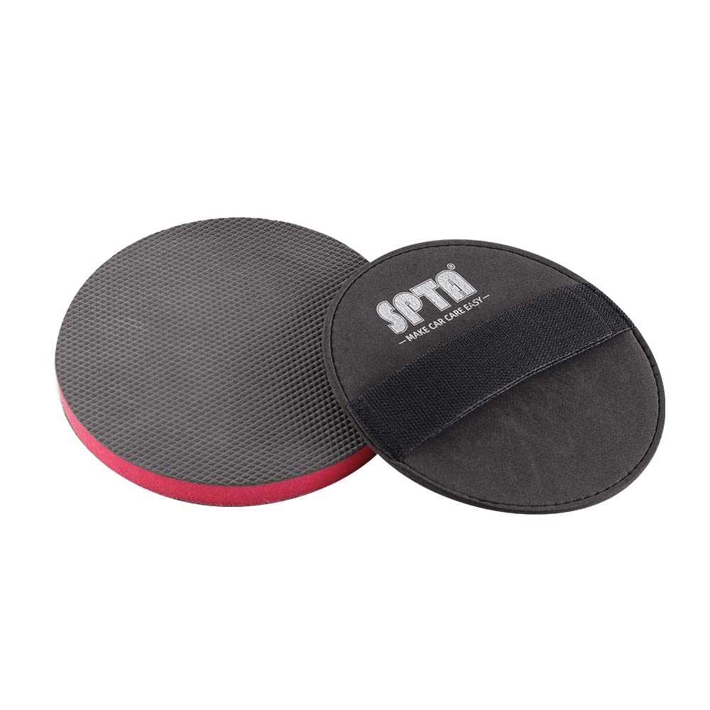 Clay Bar Pad, 5 Inch Mid Grade,1Pc Handle Grip Pad and 1 Pc Clay Bar Applicator, Synthetic Clay Bar Pad for DA Polisher and Rotary Polisher for Car Detailing, Clay Bars Auto Detailing -CHMLP5MA