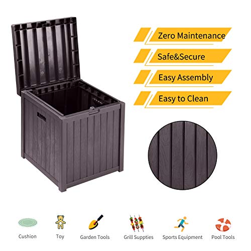 COVERONICS 51 Gallon Patio Medium Deck Box Lightweight Outdoor Stroage Box Weather Resistant Garden Stroage Container for Patio Furniture Cushions, Pillows, Garden Tools and Pool Toys