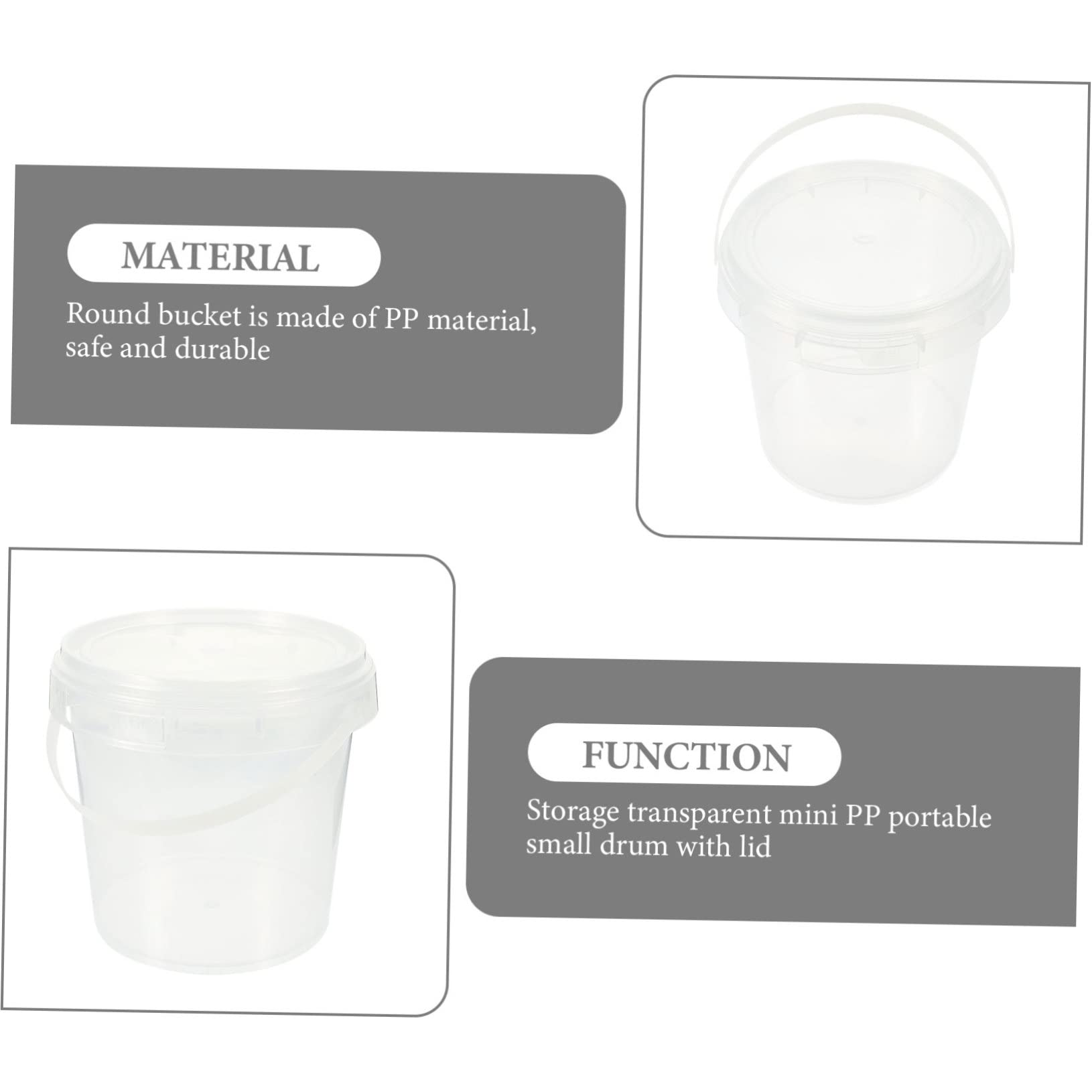 Cabilock Storage Bucket 10pcs Transparent Small Barrel Large Ice Cream Cup Containers with Ice Cream Freezer Ice Cream Tub Clear Plastic Candy Treat Buckets Meat Egg Basket Washing Pp