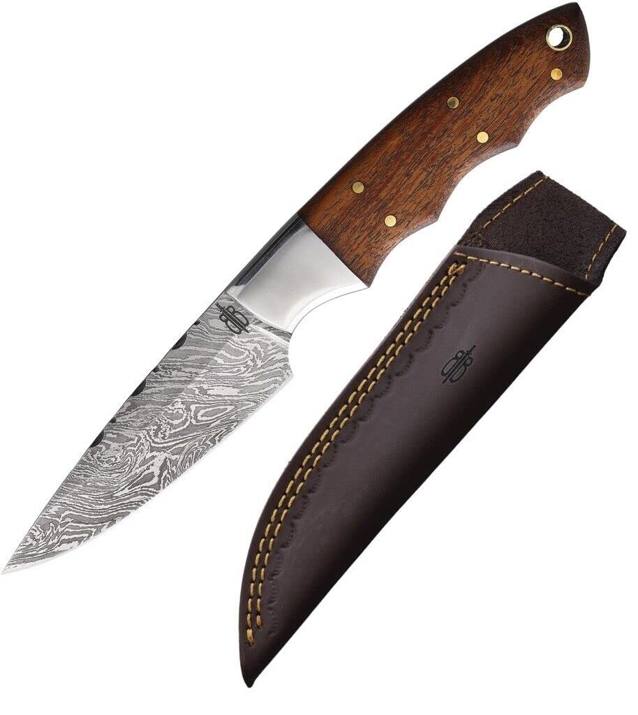 BUCKNBEAR KNIVES Custom Handmade Hunting Fixed Blade Knife w/Burlwood Handle