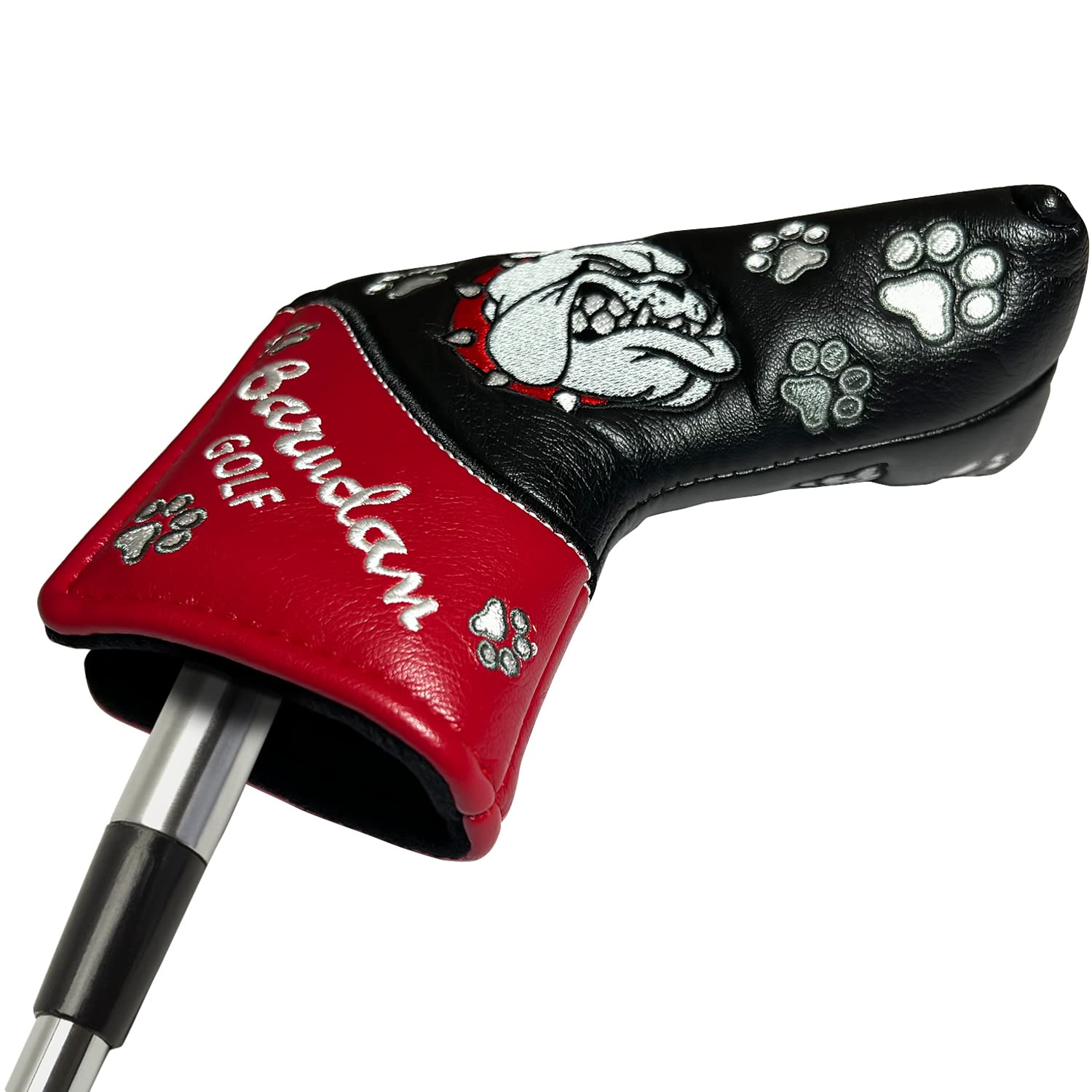 Blade Putter Head Cover Golf Red Putter Headcover for Blade Style Putters Magnetic Bulldogs Blade Putter Headcovers