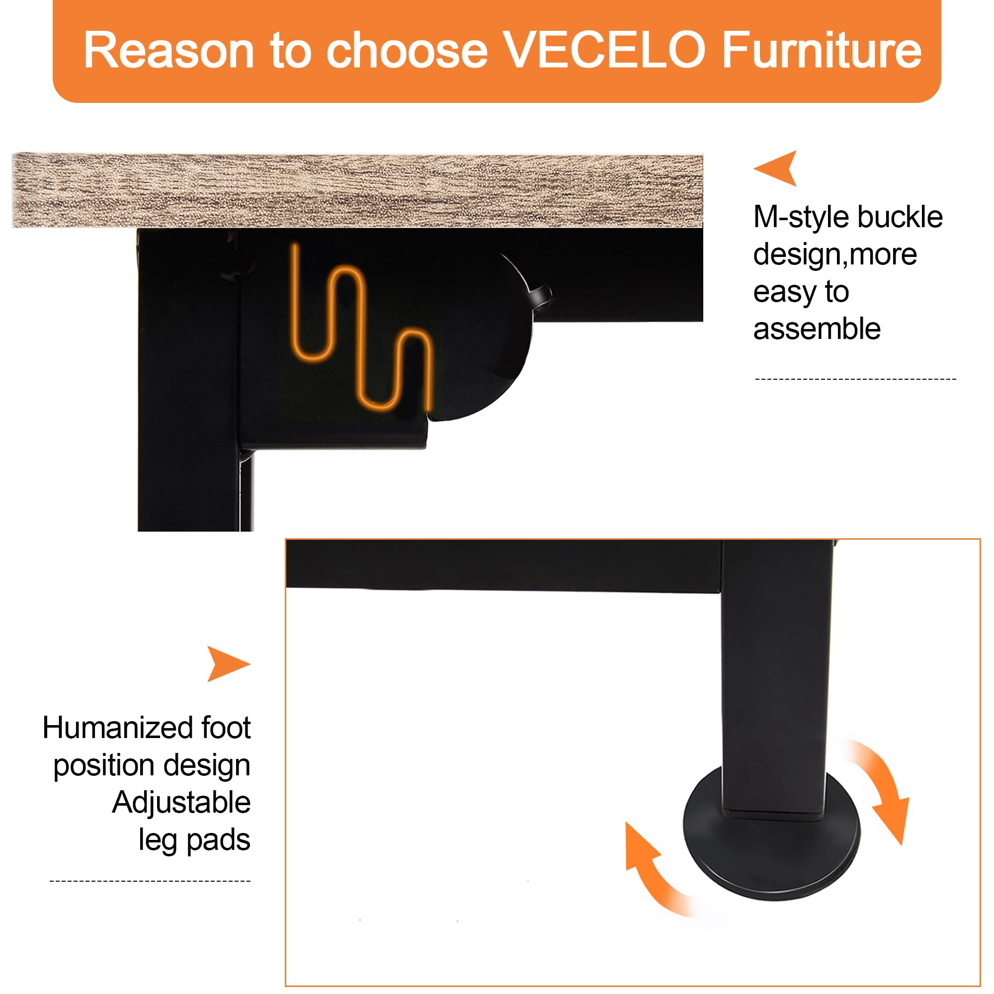 VECELO L-Shaped Corner Computer Desks with CPU Stand Study Writing Table Workstation Gaming Computer Desk for Home Office,Oak