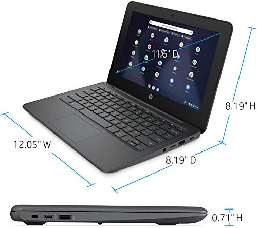 HP 2022 Chromebook 11.6 Inch Laptop, Intel Celeron N3350 up to 2.4 GHz, 4GB RAM, 32GB eMMC, WiFi, Webcam, USB Type C, Chrome OS + YSC Accessory (Zoom or Google Classroom Compatible)