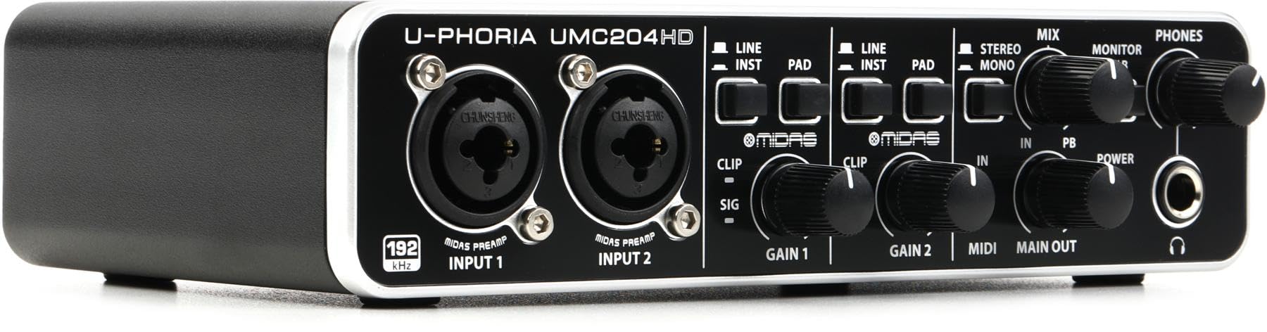 Behringer U-Phoria UMC204HD USB Audio Interface and 1/4 inch TRS Male to 3.5mm TRS Female Headphone Adapter
