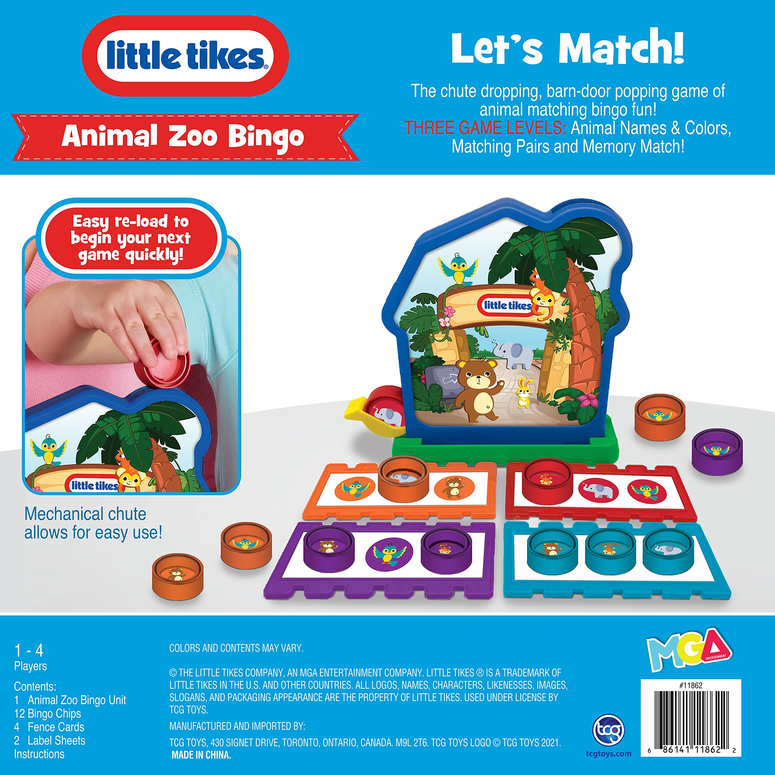 Little Tikes Animal Zoo Bingo Multi-Player Kids Game, Multicolor