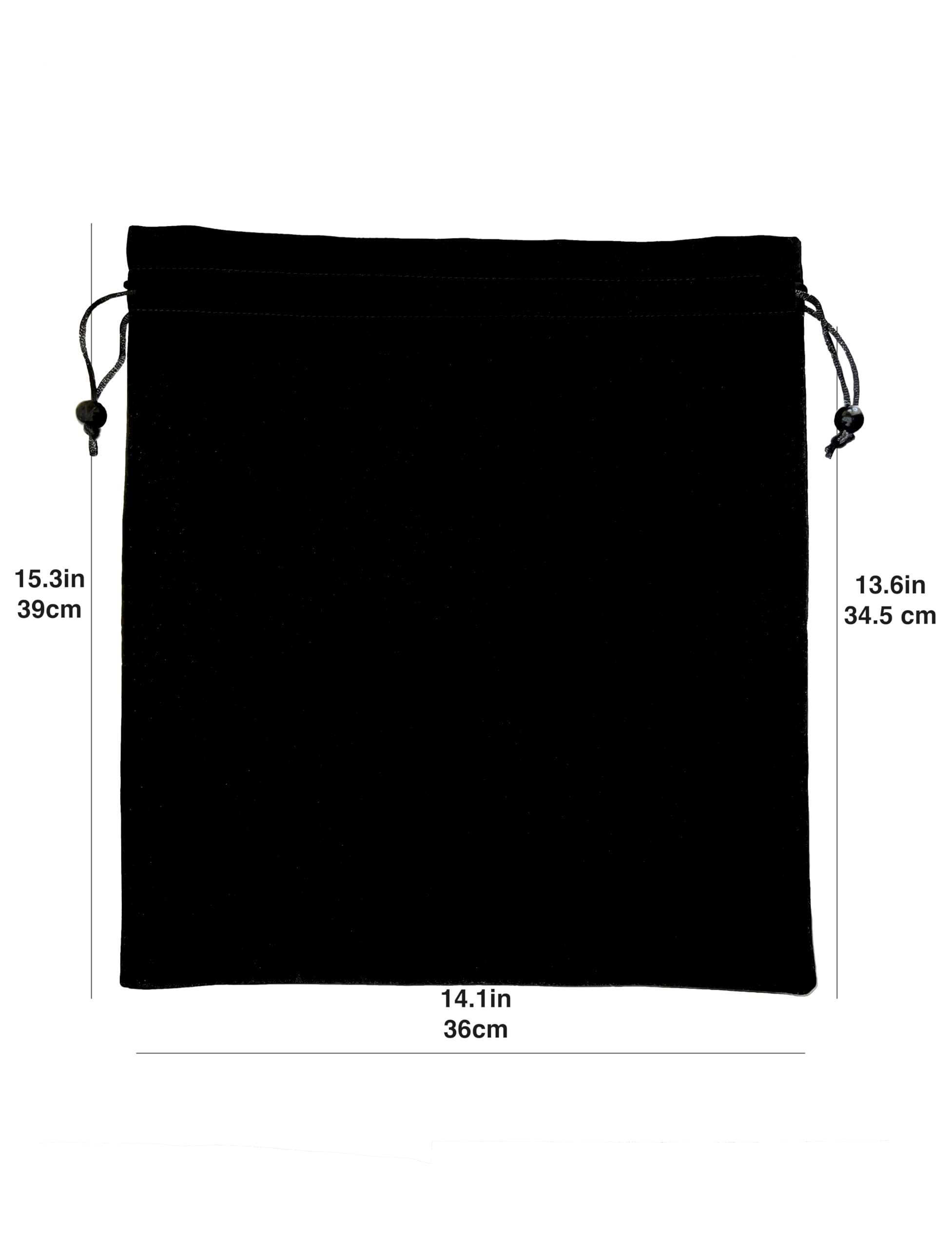 EFENDIZ Large Black Velvet Drawstring Pouch, Red Velvet Lining Inside,14.1 x 15.3 inches. Great Bag for Gifts, Makeup, Jewelry, Game Accessories, Organizing and Storage at Home or When Traveling