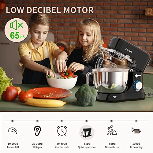 Stand Mixer, Zuccie 4.8QT Kitchen Electric Stand Mixer, 380W Motor Power Food Mixer, 8+P-Speed Dough Mixer with Dough Hook, Wire Whip & Beater, Black